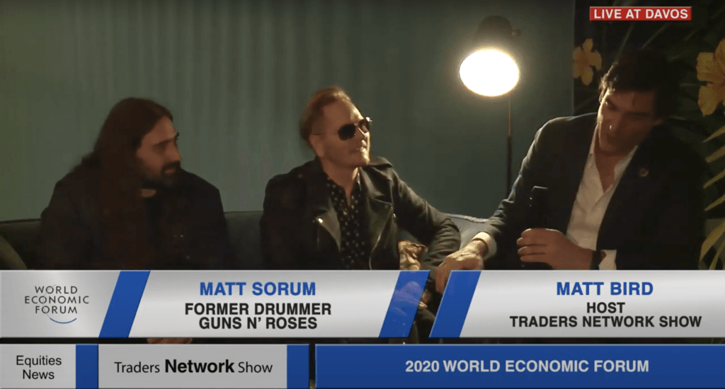 Matt Sorum and Pablo Lobo with Matt Bird at the World Economic Forum ...