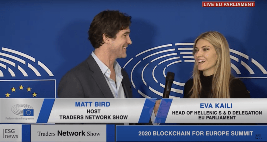 Eva Kaili EU Parliament with Matt Bird on Blockchain and Partnerships ...