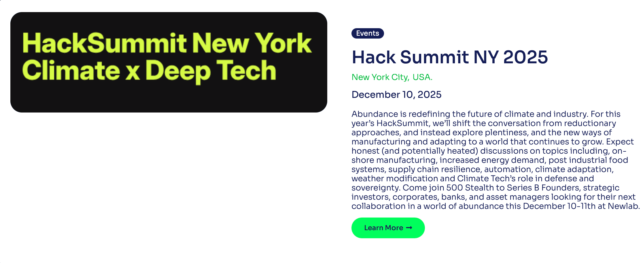 Hack Summit 2025 NYC - ESG News